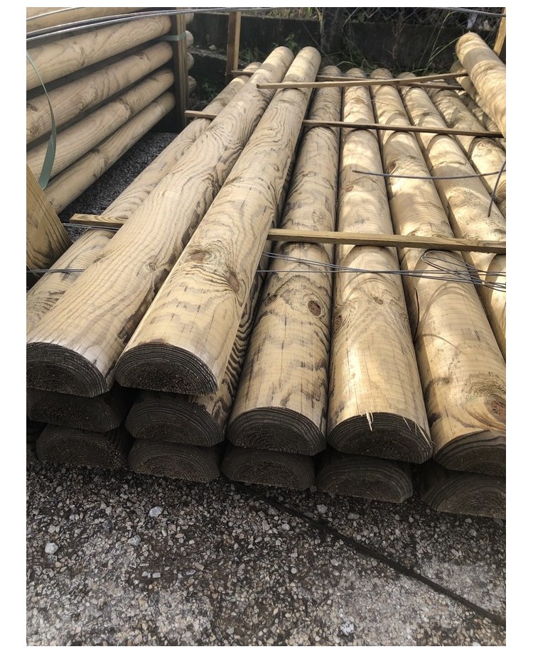 Demi-rondin diam. 100 de 2.00 m traité autoclave vert